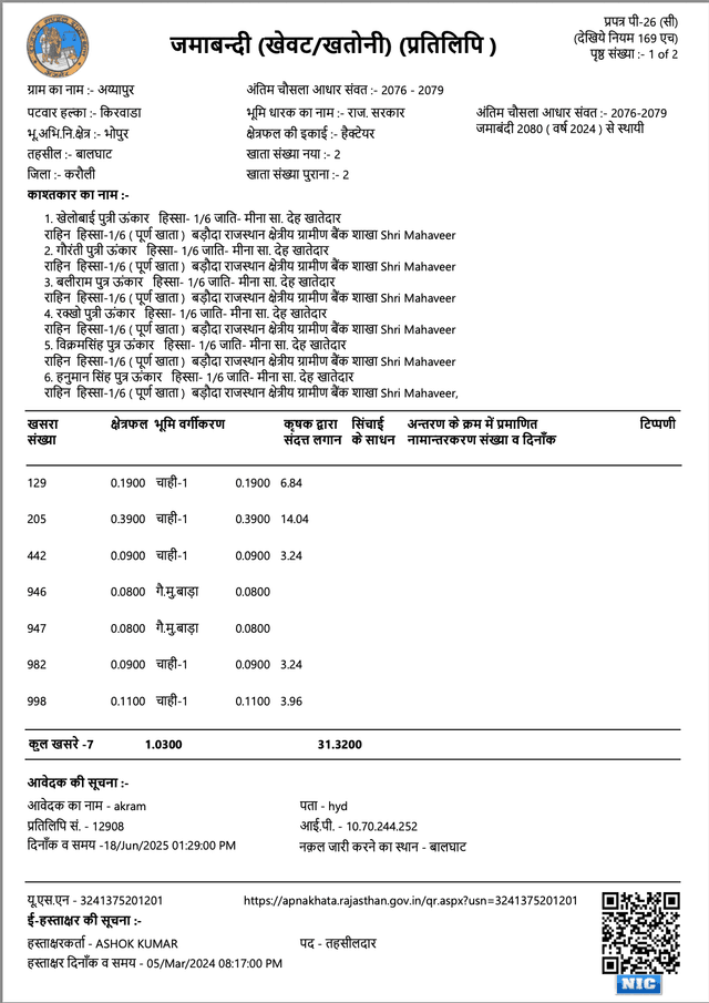 Landeed: Free Online Rajasthan Jamabandi, Naksha & Mutation