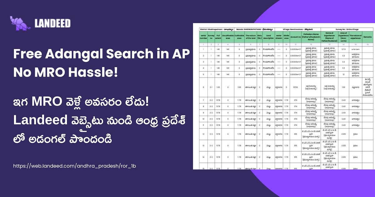Get Andhra Pradesh Adangal | Land Records | Landeed