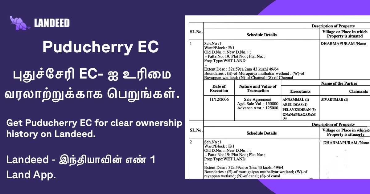 Puducherry EC | Verify Property Ownership - Landeed