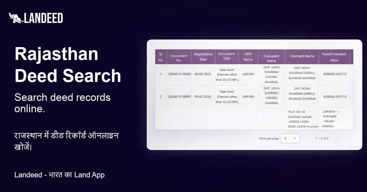 Rajasthan Deed Search | Search Registered Property Documents on Landeed